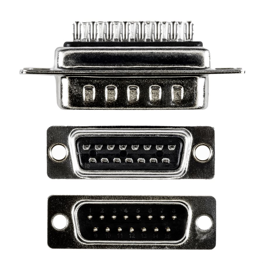 Amphenol CN-DSUB15PIN0-000 D-Subminiature (DB15 Male D-Sub) Connector, 15-Position Pin Contacts ...