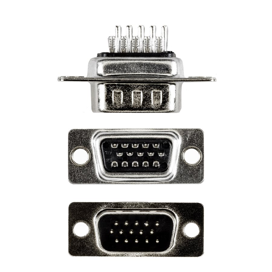 Amphenol CN-DSUBHD15PN-000 High-Density D-Subminiature (HD15 Male D-Sub) Connector, 15-Position ...